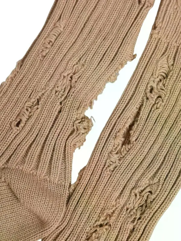 Dolce & Gabbana Distressed Ribbed-knit Socks