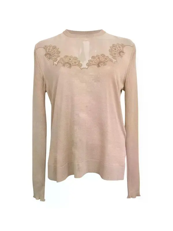 Fendi Embroidered Mesh-panel Sweater