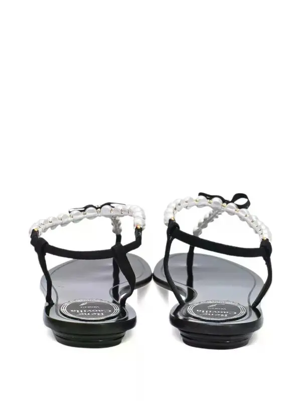 Rene Caovilla Faux Pearl-embellished Flat Sandals