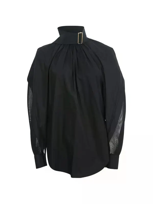 Fendi High-neck Mesh-panelled Shirt