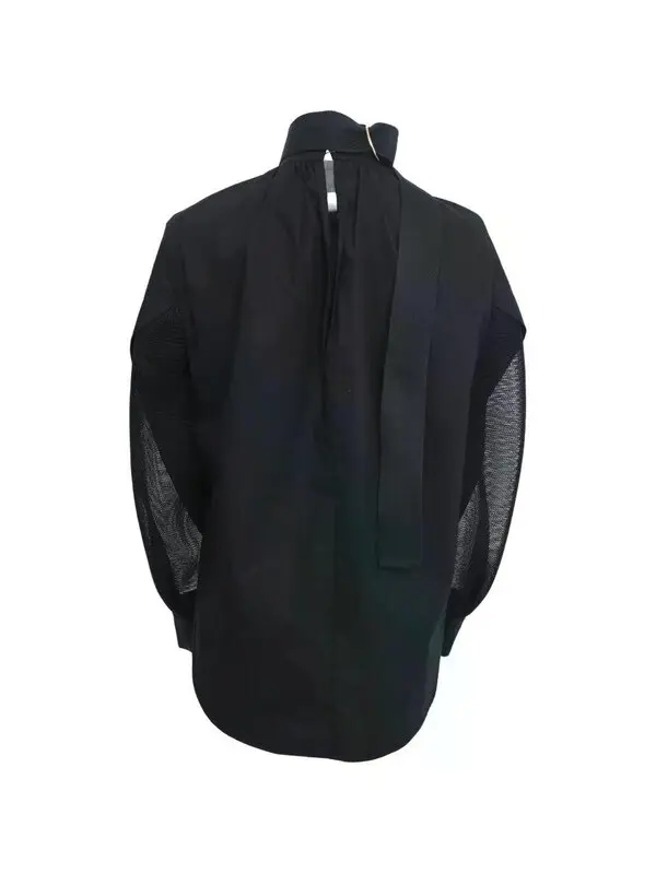 Fendi High-neck Mesh-panelled Shirt
