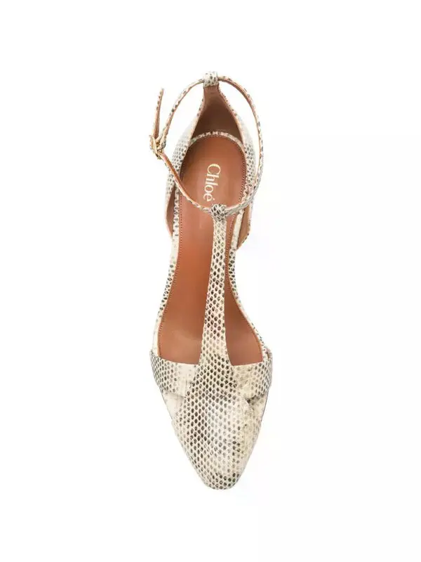 Chloé Cleia Snakeskin-effect Sandals
