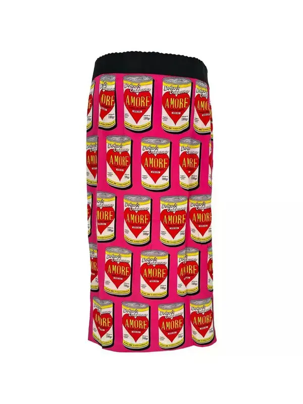 Dolce & Gabbana Amore-print Midi Skirt
