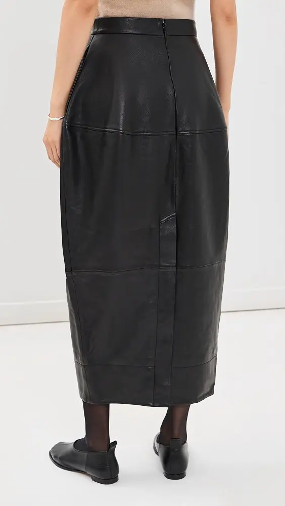 RÓHE Sculptural Lambskin Leather Skirt