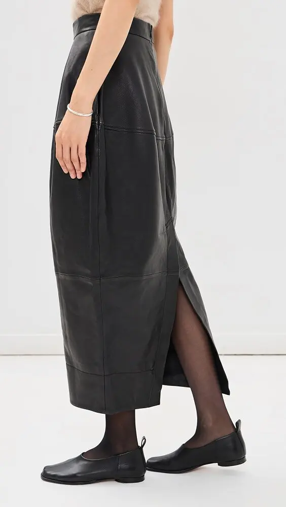 RÓHE Sculptural Lambskin Leather Skirt