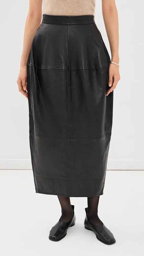 RÓHE Sculptural Lambskin Leather Skirt