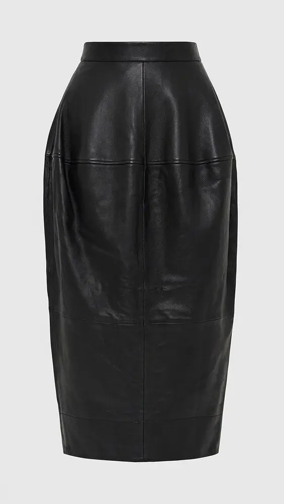 RÓHE Sculptural Lambskin Leather Skirt