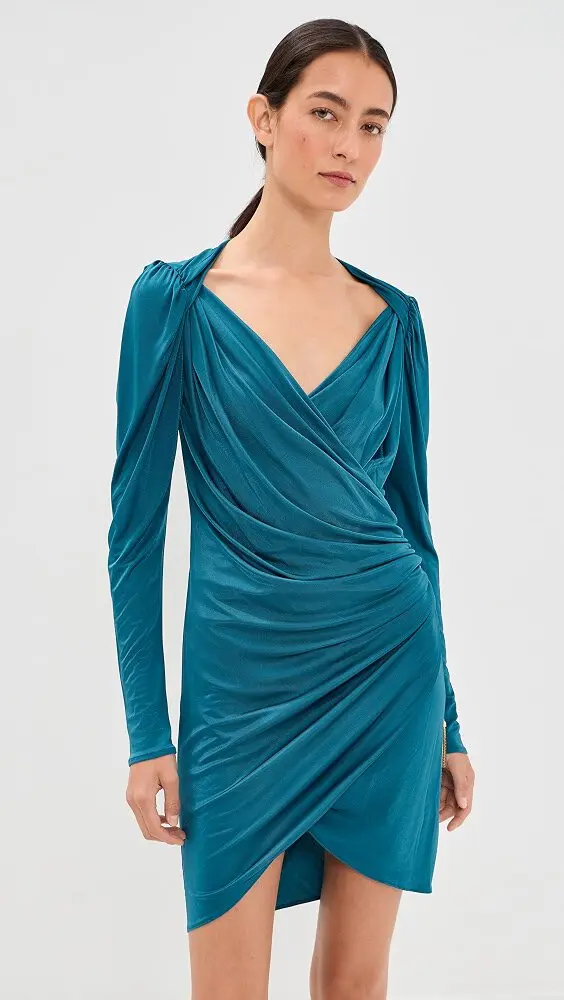 Balmain Draped Viscose Jersey Dress