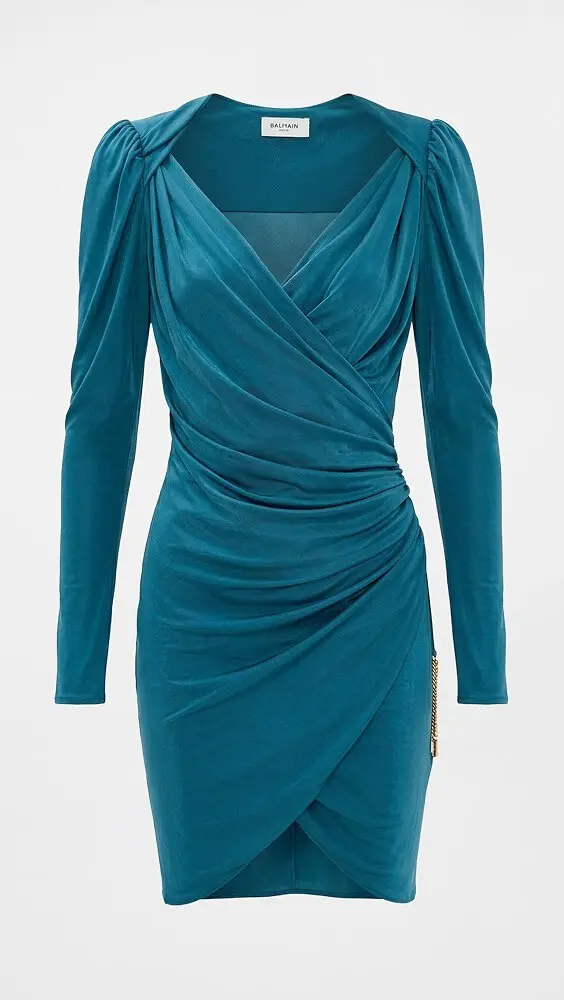 Balmain Draped Viscose Jersey Dress