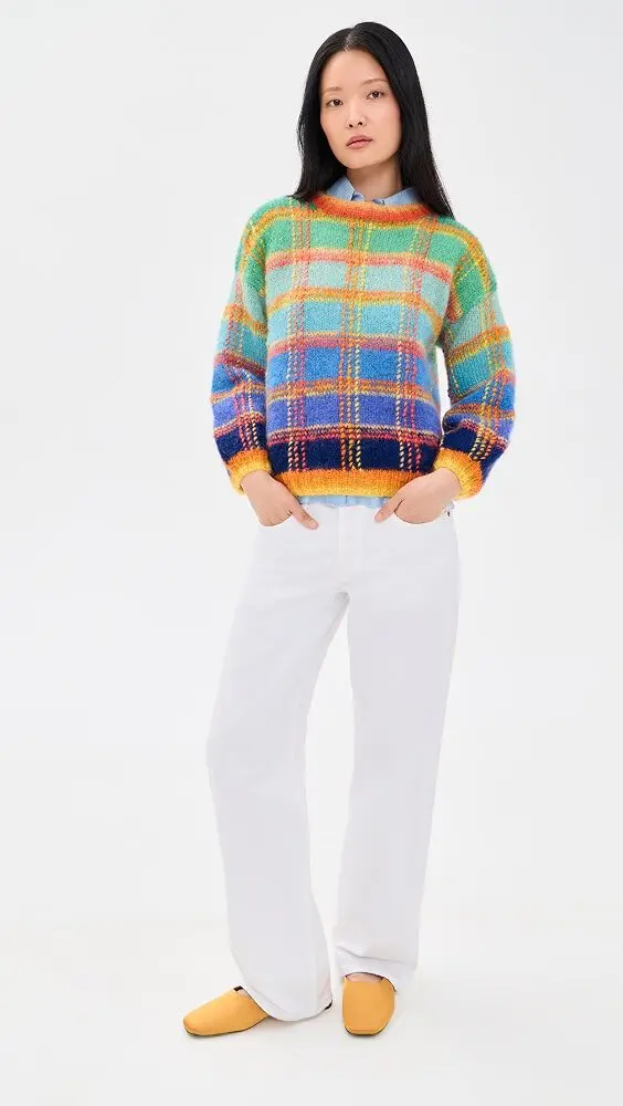 ROSE CARMINE Tartan Sweater