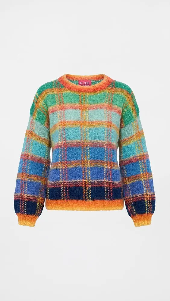 ROSE CARMINE Tartan Sweater