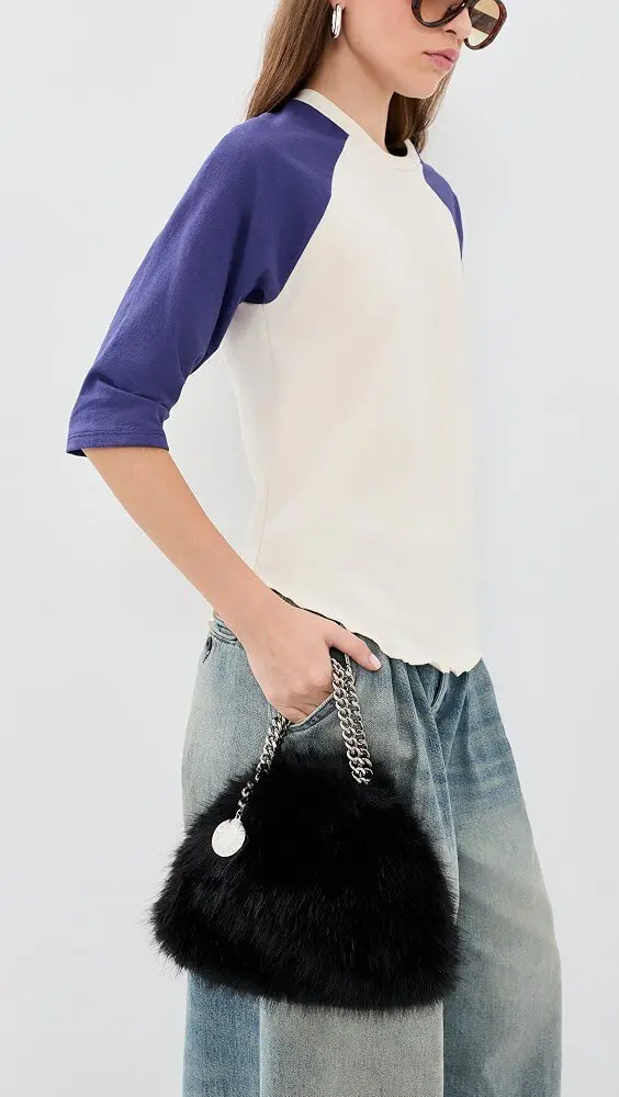 Stella McCartney Falabella Plush Fabric Mini Drawstring Bag
