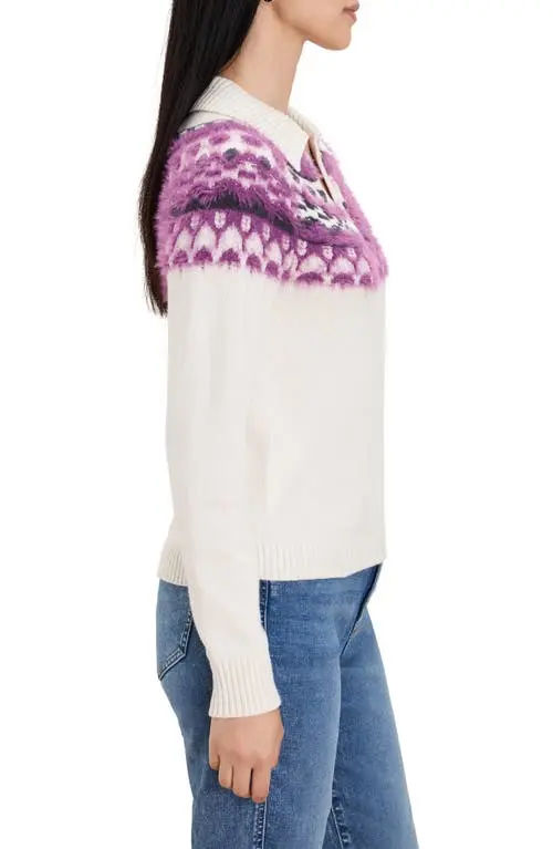 NIC+ZOE Fair Isle Polo Sweater