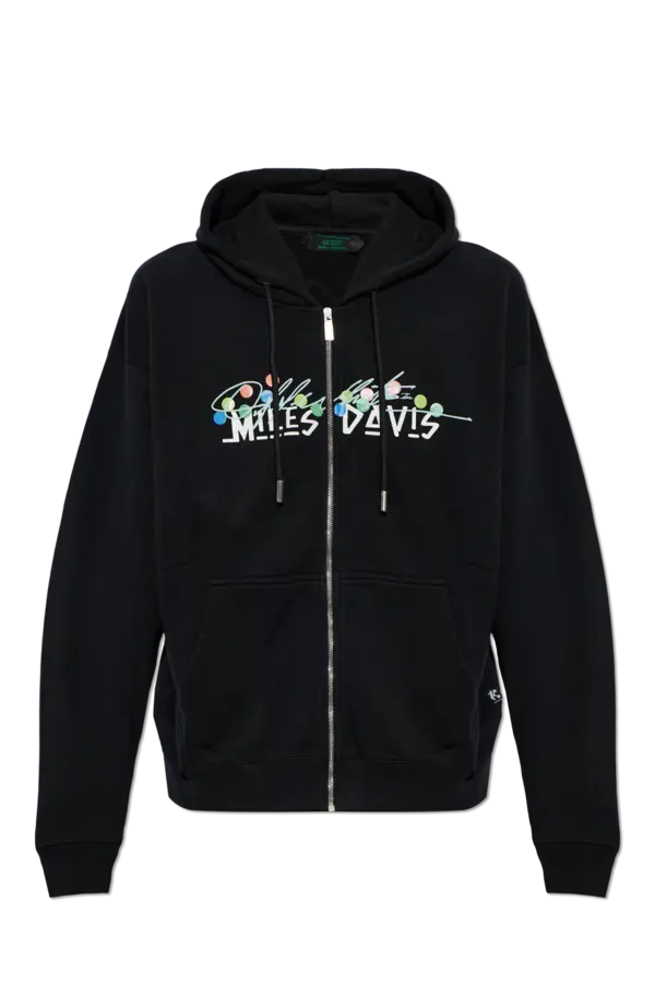 Off-White Hooded Zip-up Sweatshirt - Black