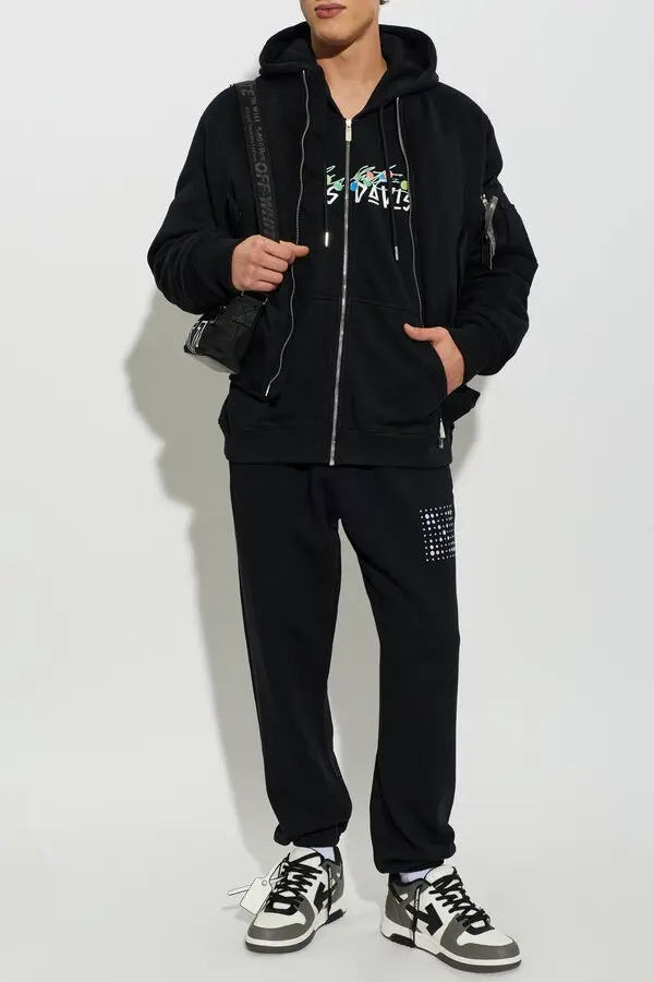 Off-White Hooded Zip-up Sweatshirt