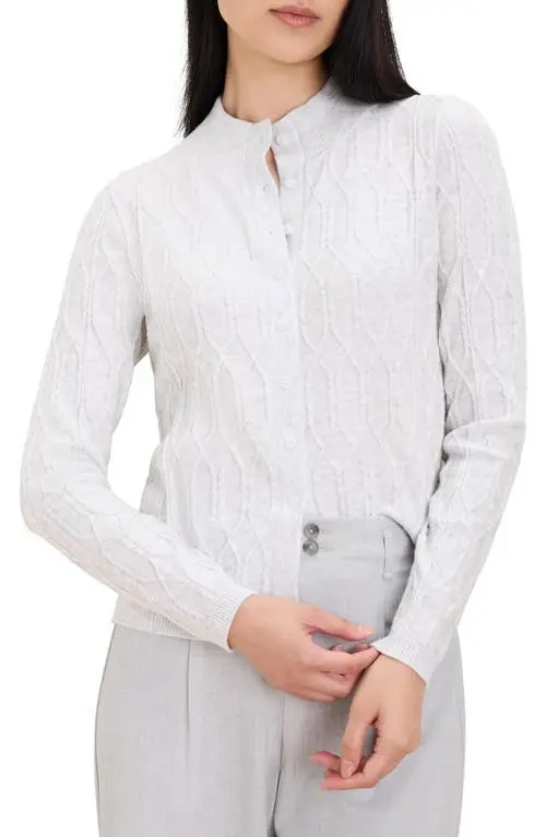 NIC+ZOE Cable Mock Neck Cardigan - Silver