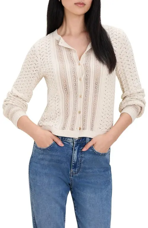 NIC+ZOE Filigree Cardigan - Sugar Cookie