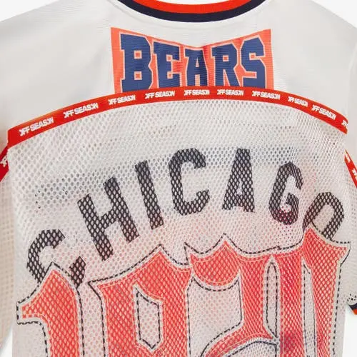 OFF SEASON Chicago Bears Cropped Mesh V-neck Top