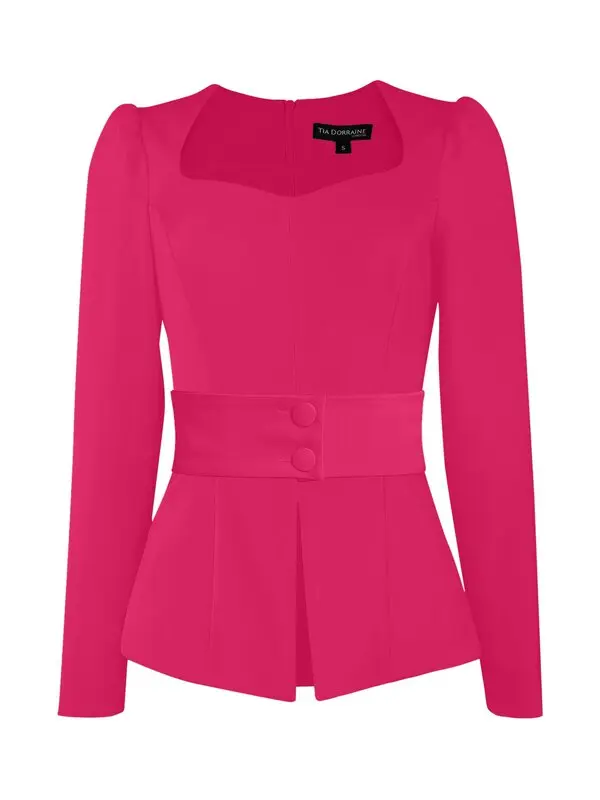 TIA DORRAINE Fitted Sweetheart Blouse, Hot