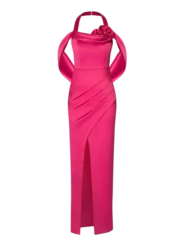 TIA DORRAINE Rose Garden Maxi Dress Hot - Pink