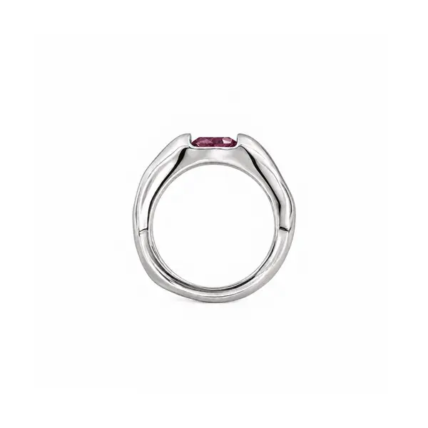 SEROTONIN COMPLICE Pinky Ring With Pink Sapphire - Silver/pink