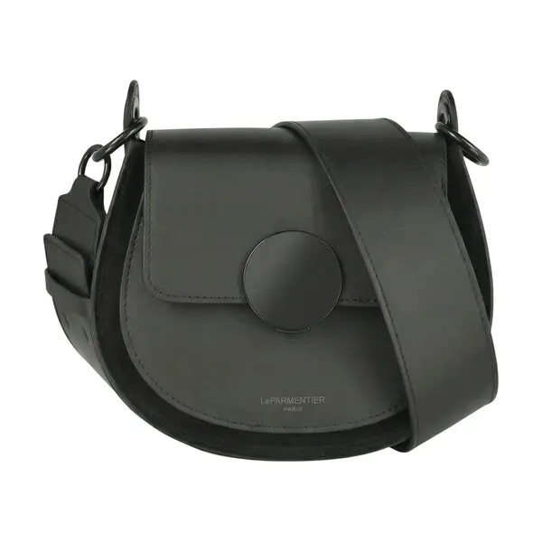 LE PARMENTIER Yucca Suede & Leather Shoulder Bag All - Black