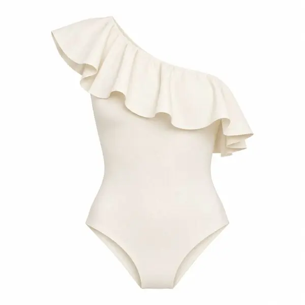 RIVE & RITUEL Aelia Ivory One Shoulder Bodysuit