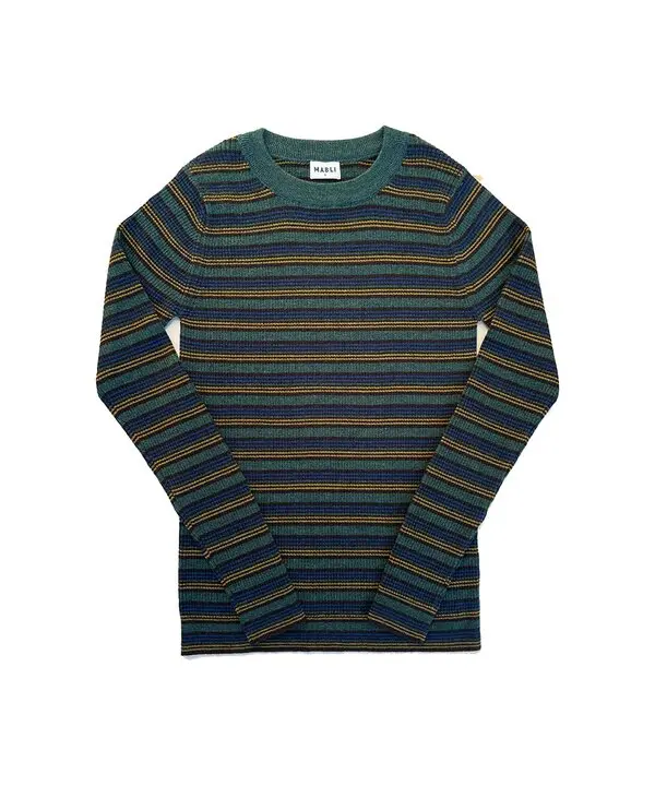 MABLI Seilio Skinny Rib Pine Stripe - Green