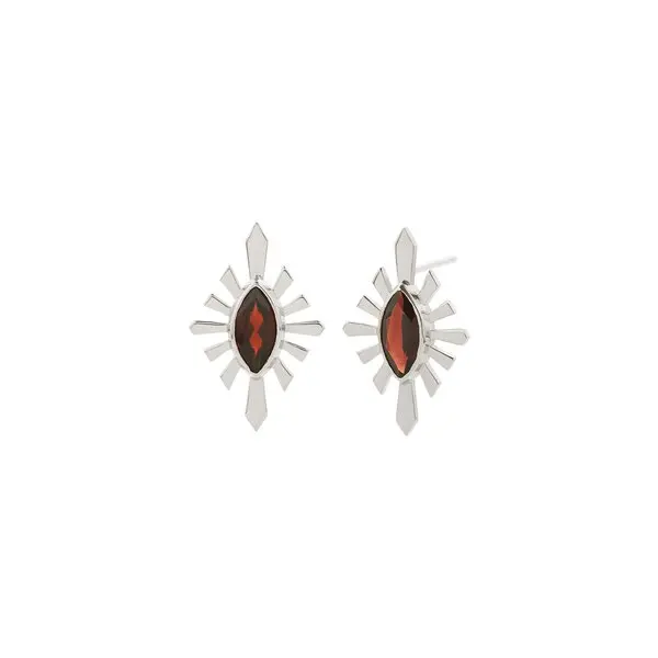 Zoë & Morgan Sister Stud Sterling Silver, Rhodalite Garnet