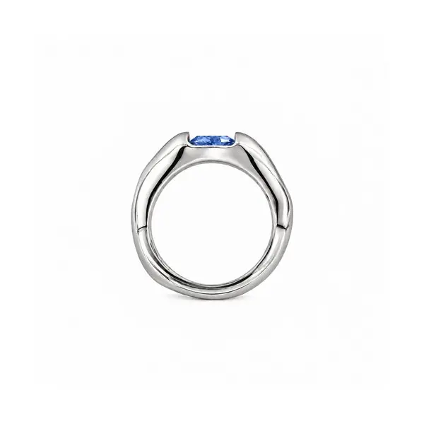 SEROTONIN COMPLICE Pinky Ring With Blue Sapphire - Silver/blue
