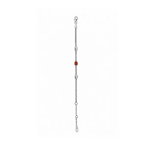 SEROTONIN COMPLICE Bracelet With Orange Sapphire - Silver/orange