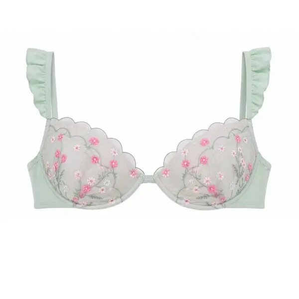 IVY SWIMWEAR Sirena In Sage Scallop Lace Bikini Top - Green