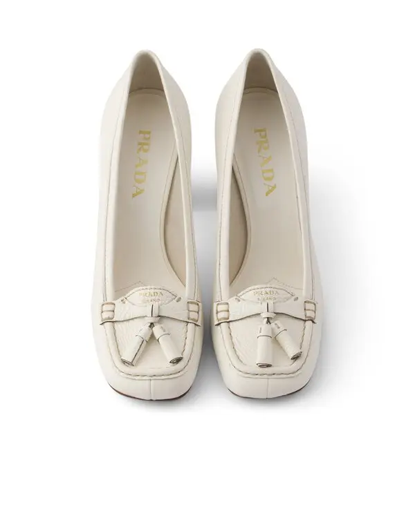 Prada Leather Heeled Loafers