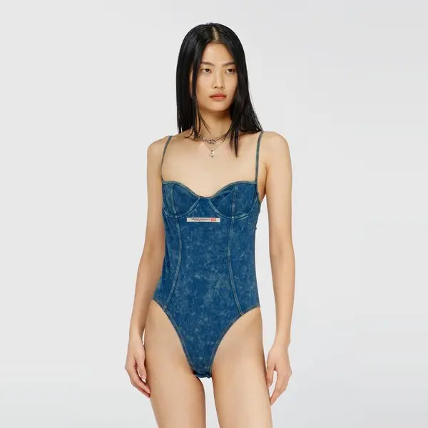 DIESEL® Denim-effect Bodysuit With Back Cut-out