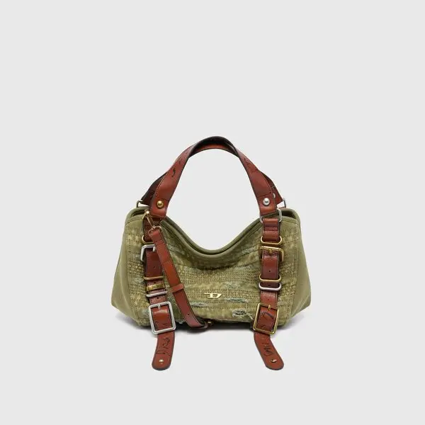 DIESEL® D-one-small Top-handle Bag In Distressed Canvas And Leather