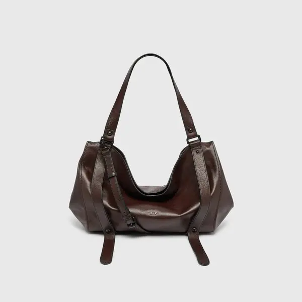 DIESEL® D-one- Medium Top-handle Bag In Leather - Brown