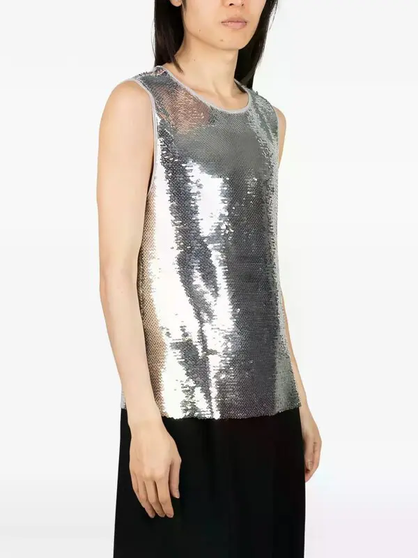 NICCOLO PASQUALETTI Sequin-embellished Sleeveless Blouse