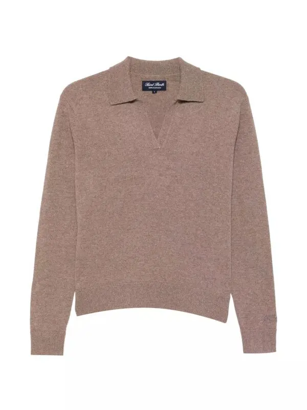 MC2 SAINT BARTH Cashmere Polo Sweater - Brown