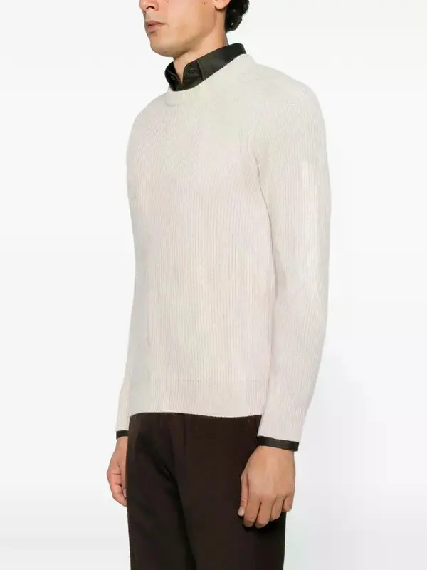 GRAN SASSO Ribbed-knit Raglan-sleeve Sweater