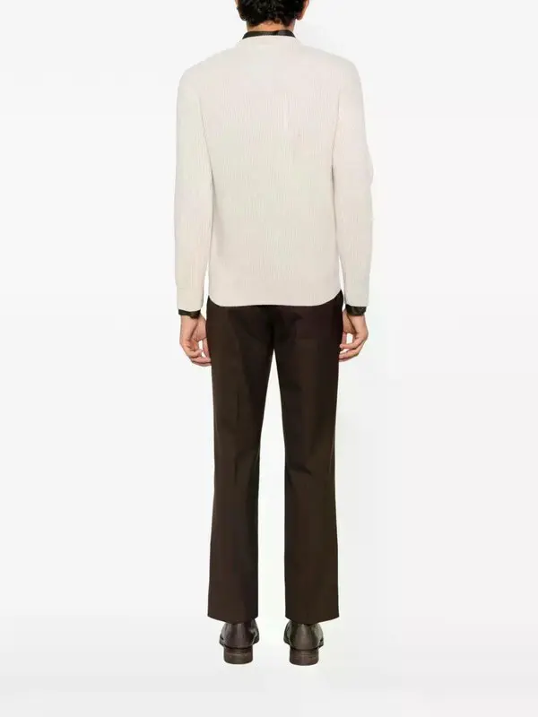 GRAN SASSO Ribbed-knit Raglan-sleeve Sweater