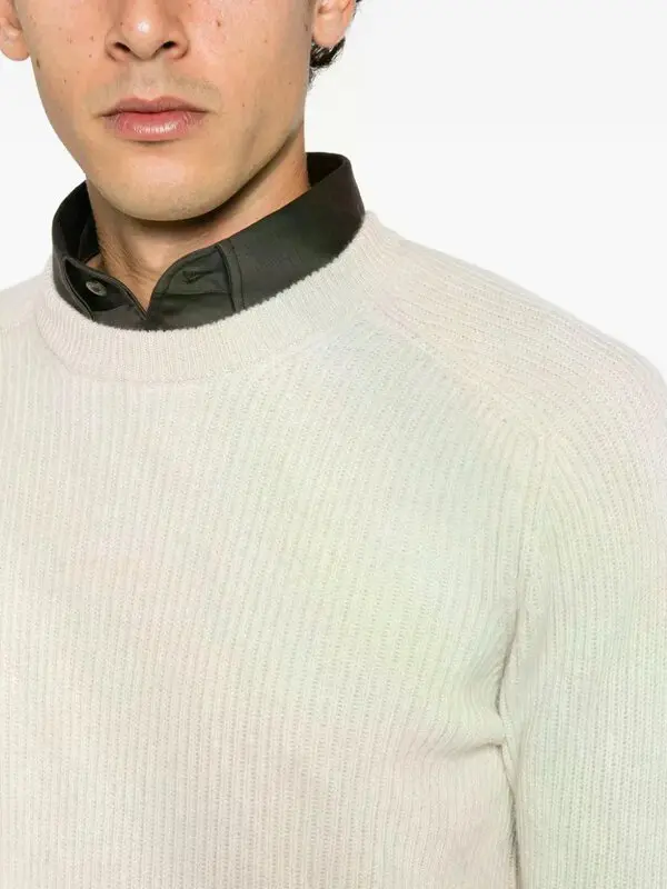 GRAN SASSO Ribbed-knit Raglan-sleeve Sweater