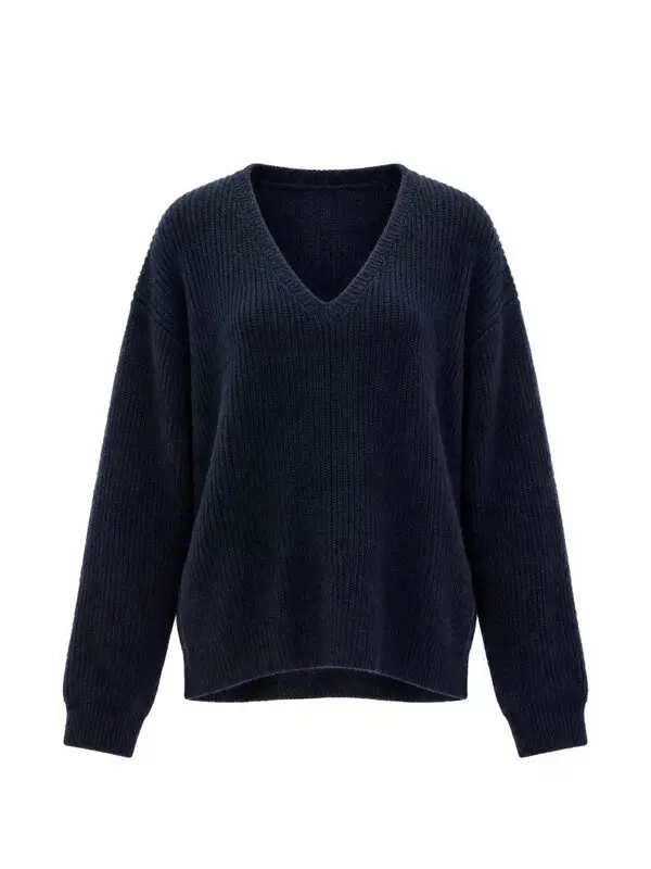 C.T.PLAGE Royal V-neck Ribbed-knit Sweater