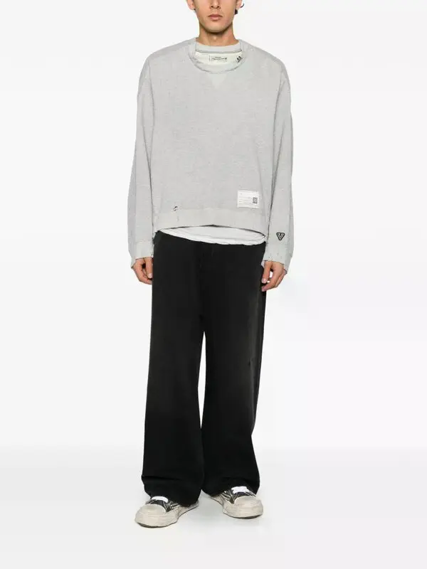 Mihara Yasuhiro Distressed Waffle-knit Sweater