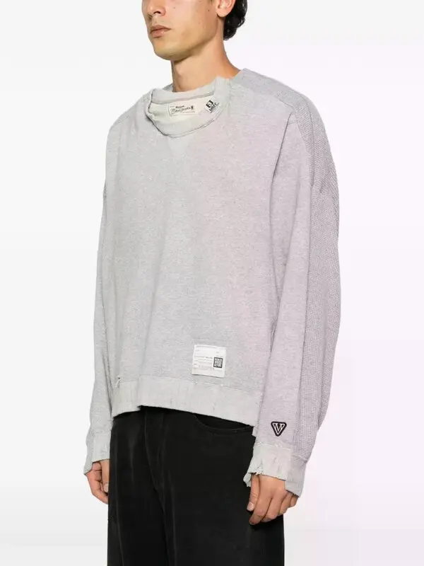 Mihara Yasuhiro Distressed Waffle-knit Sweater