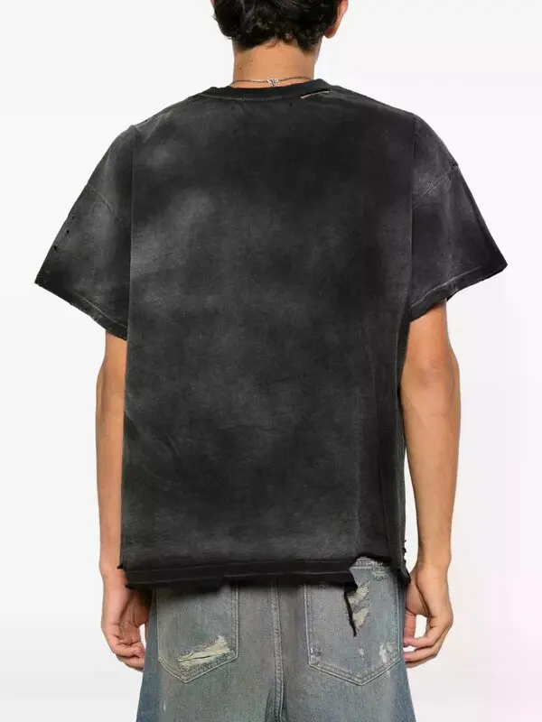 SEKRIT Graphic-print Distressed T-shirt
