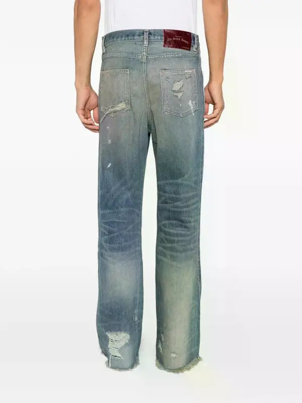 SEKRIT Distressed Patchwork Jeans