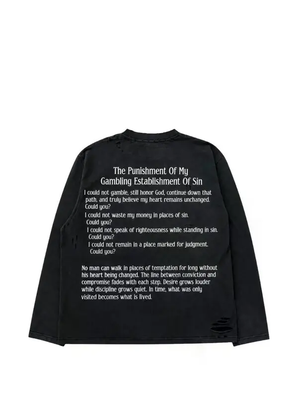 LOSTSHDWS Gambling Distressed Graphic-print T-shirt