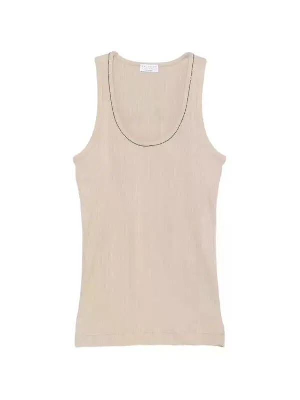 Brunello Cucinelli Ribbed Monili-trim Tank Top