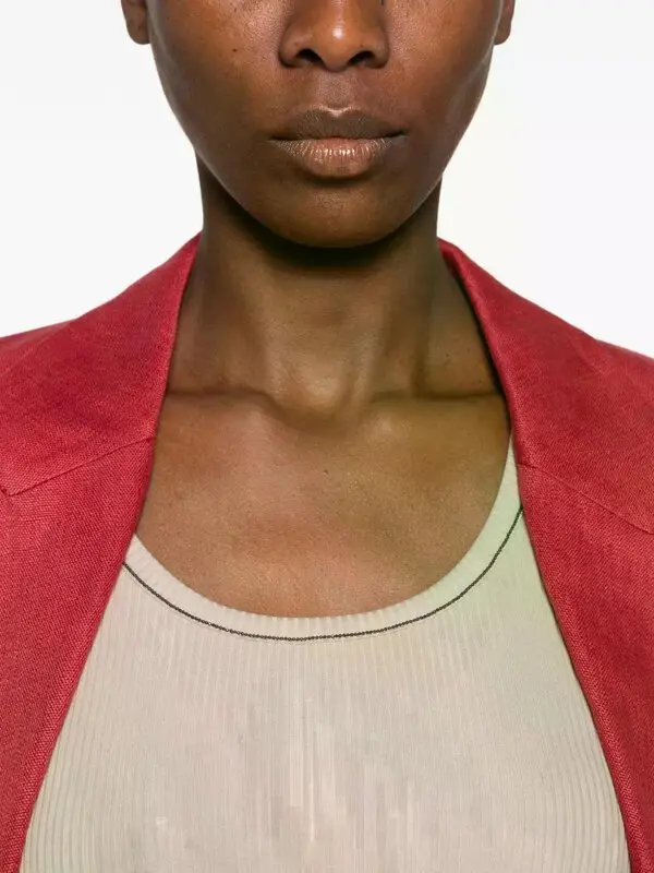 Brunello Cucinelli Ribbed Monili-trim Tank Top - Neutrals