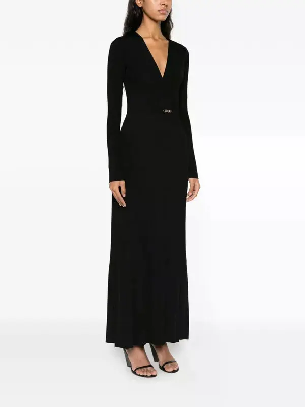 TWINSET Ribbed-knit Belted Maxi Dress